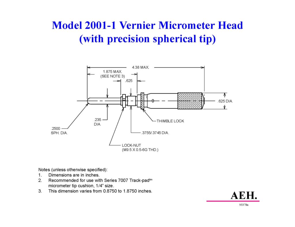 Micrometer Head – AEH Inc